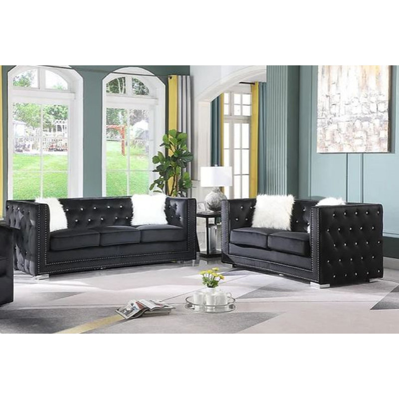 Wayfair black velvet sofa store